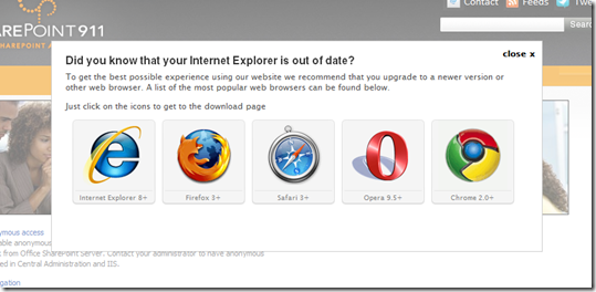 SP2010 Branding Tip #5 – Handling unsupported browsers – Randy Drisgill ...